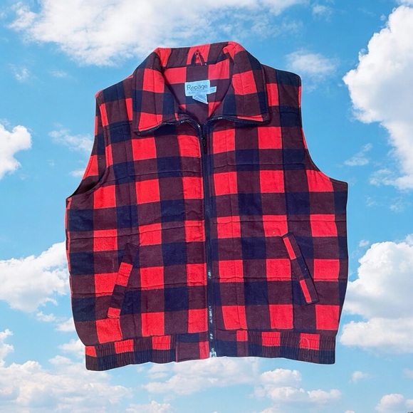 Repage | Jackets & Coats | Vintage Red And Black Checkered Vest By ...